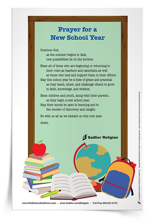 Prayer for New School Year Prayer Cards
