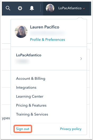 Log out of HubSpot Log out of HubSpot