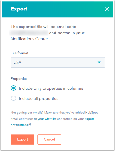 Export tasks