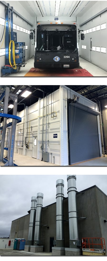 Rohner Down Draft Paint Booth for 60 Foot Long Transit Buses