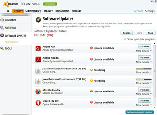 How do I use the new Software Updater in avast 8?