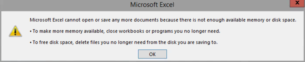 Microsoft excel not enough memory - getmyiop