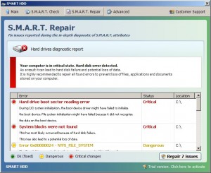 “Fix your hard disk” with fake S.M.A.R.T. Repair tool