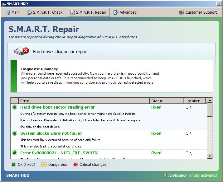 “Fix your hard disk” with fake S.M.A.R.T. Repair tool
