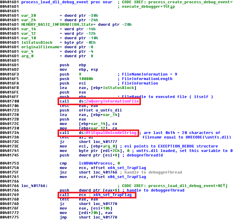 Analysis of a self-debugging Sirefef cryptor