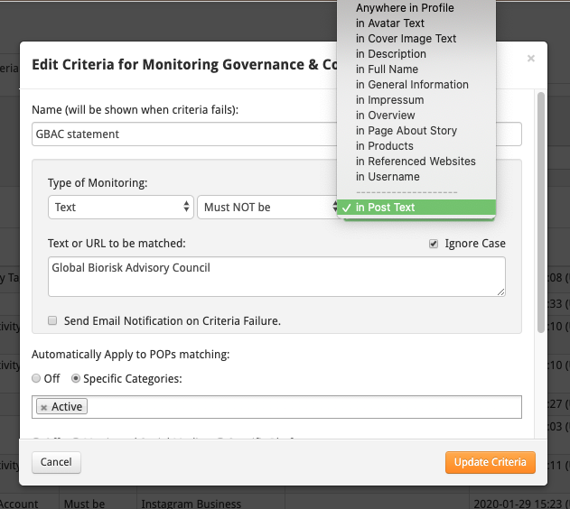 POP Post Monitoring in GRC – Brandle