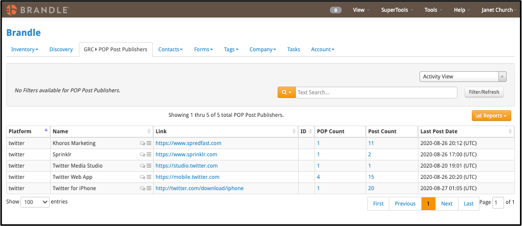 POP Post Sources and POP Post Publisher – Brandle