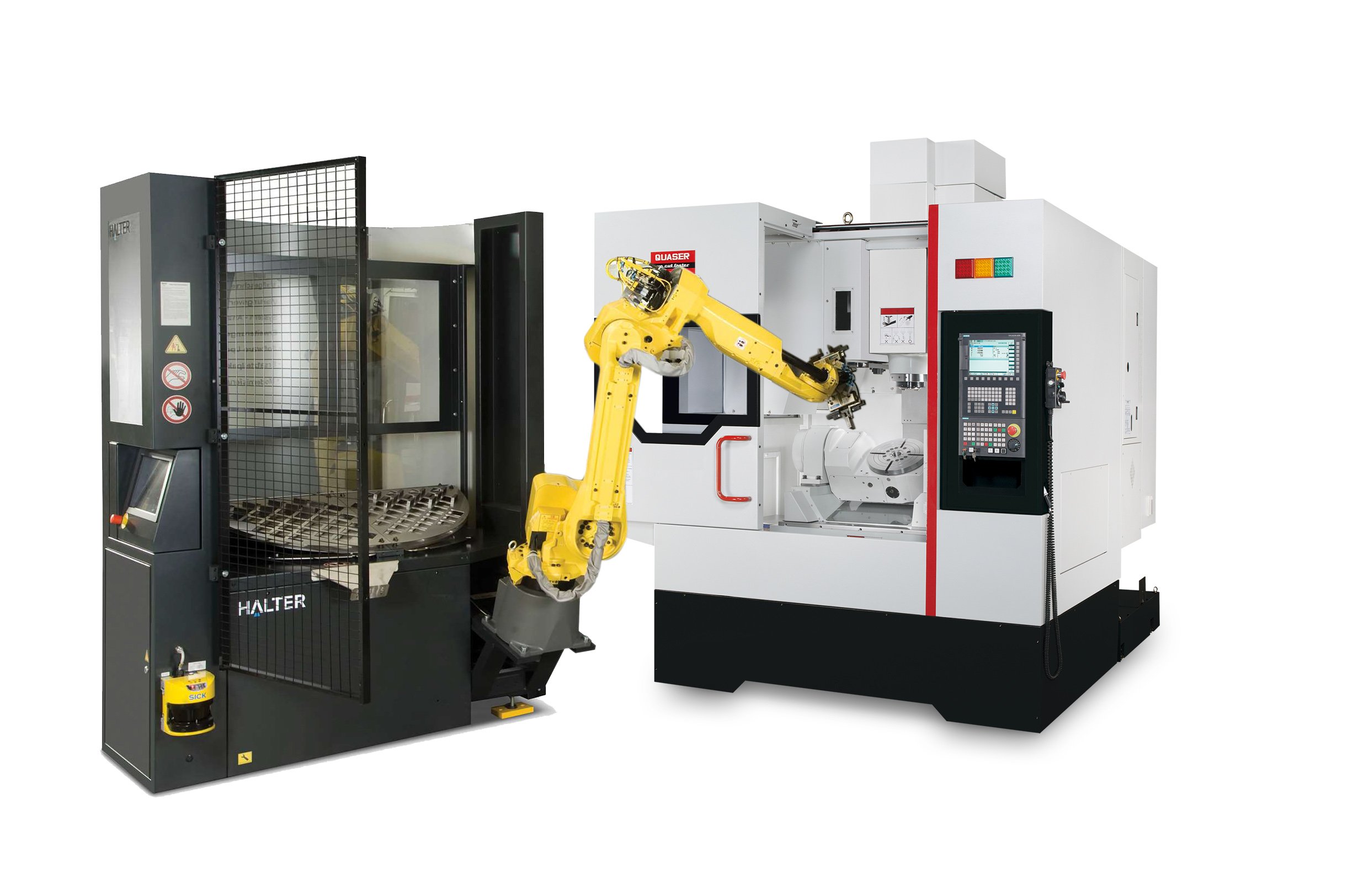 Quaser CNC machine automated with HALTER LoadAssistant