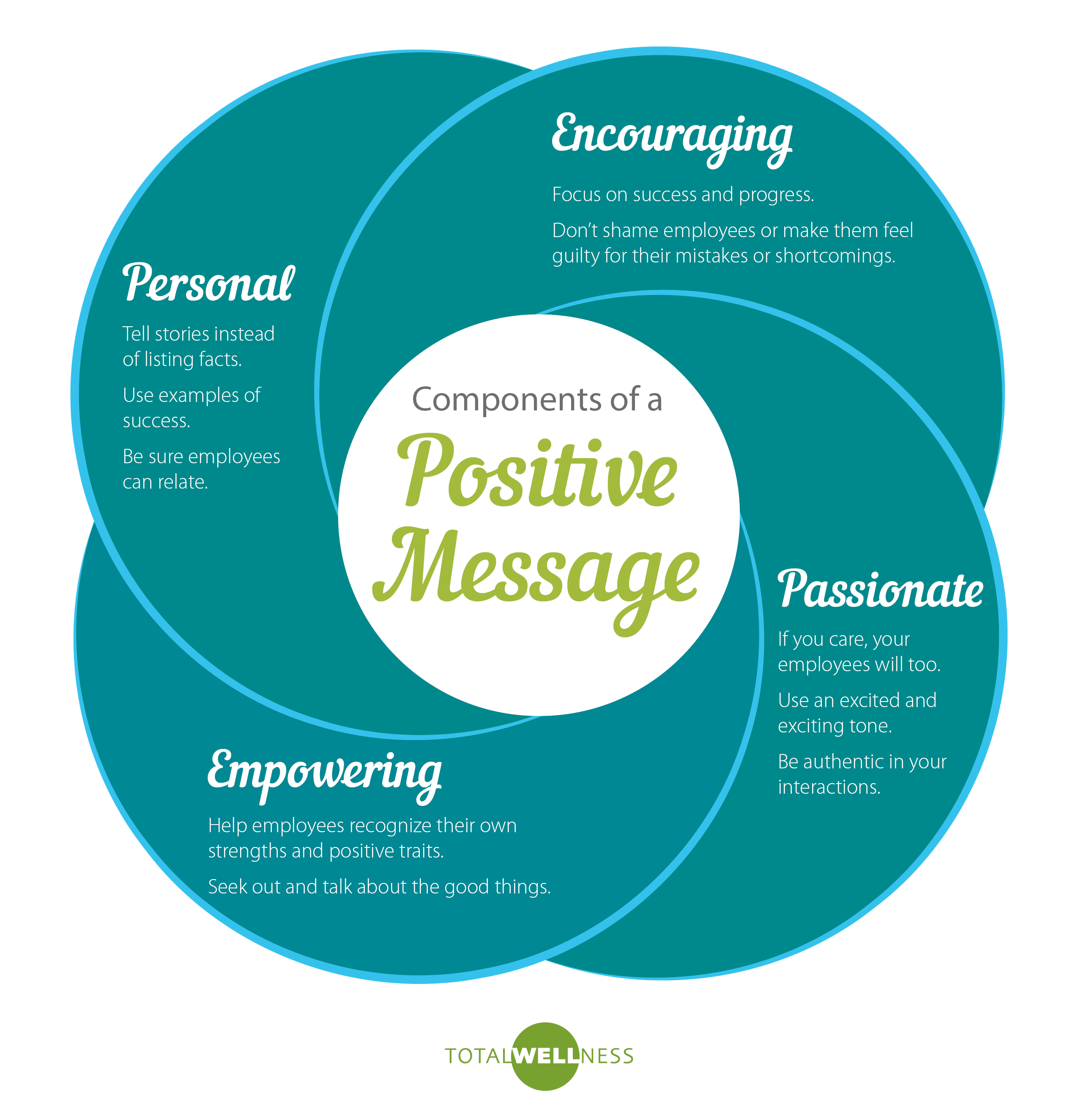 The Four Components Of A Positive Message Infographic 