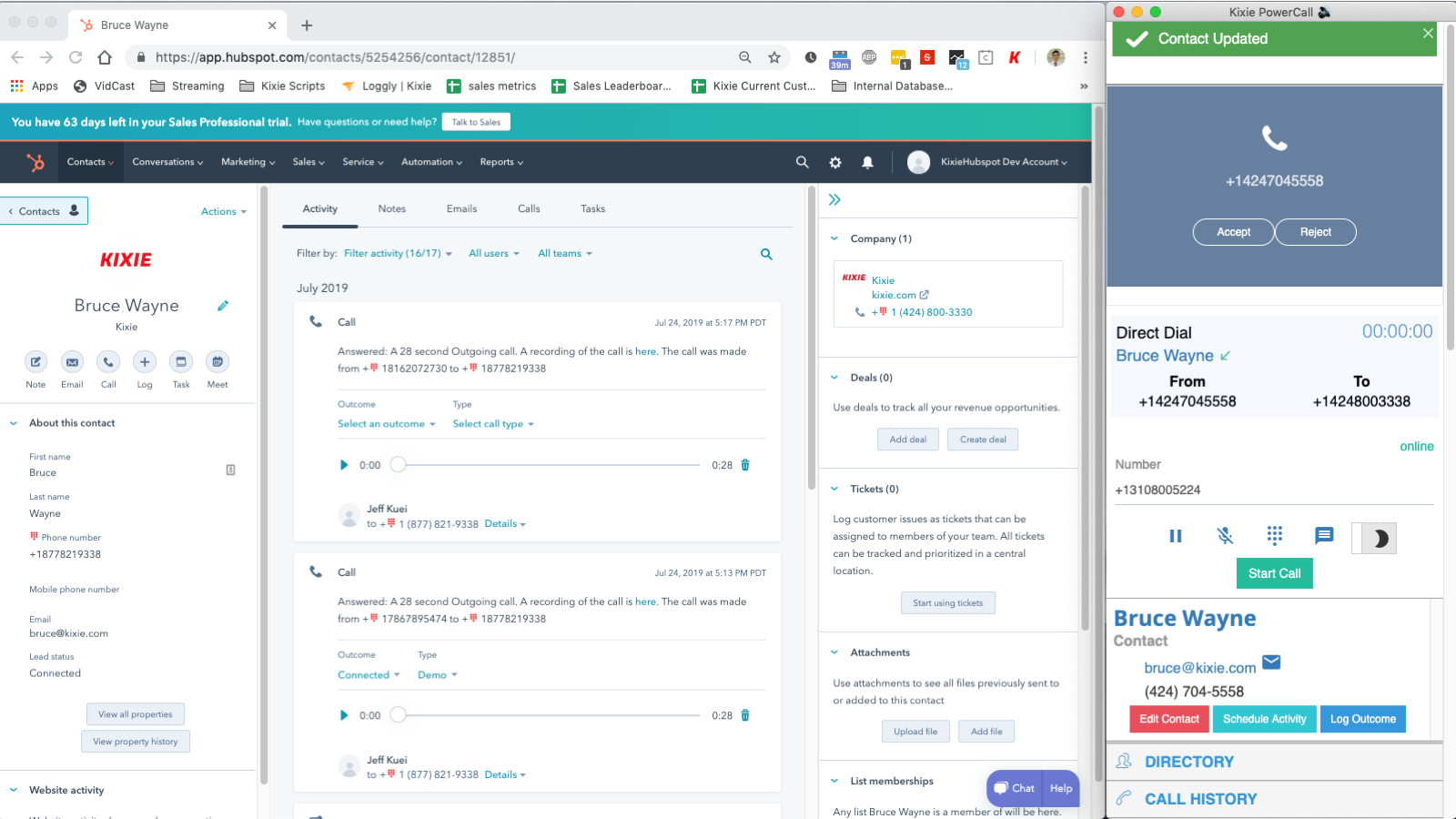 Kixie PowerCall and SMS HubSpot Integration | Connect Them Today