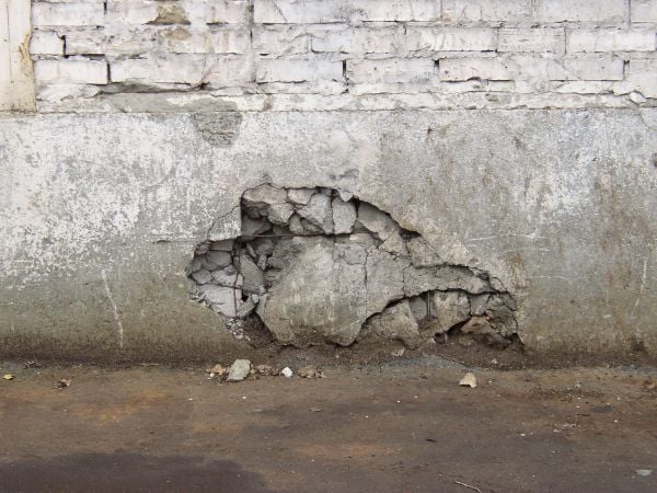 Destroyed Concrete Wall