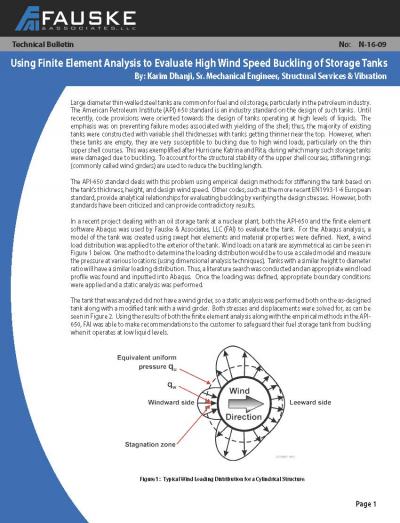 Using Finite Element Analysis to Evaluate High Wind Speed Buckling of ...