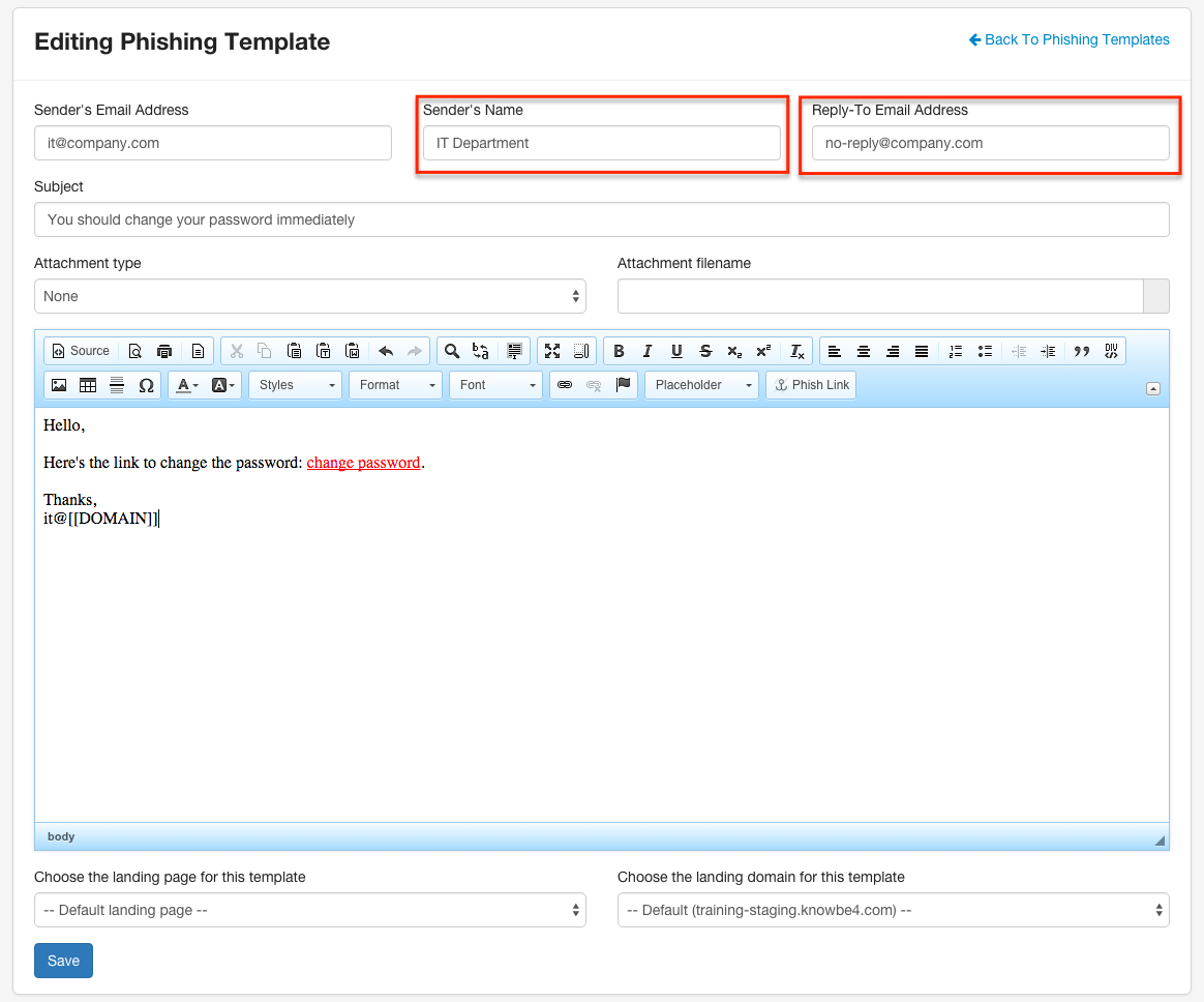 New KnowBe4 Feature CEO Fraud Prevention Phishing Test