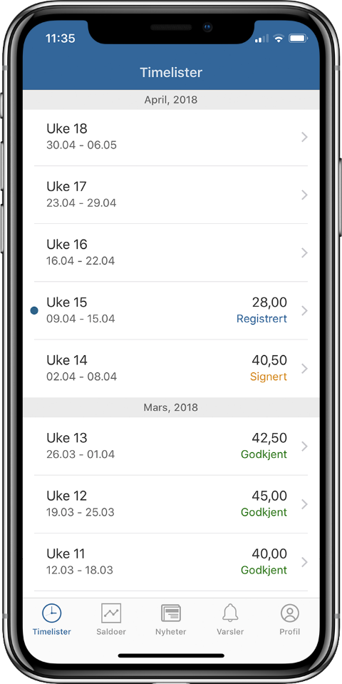 iCORE Hours App - Norsk brukerveiledning (iOS)