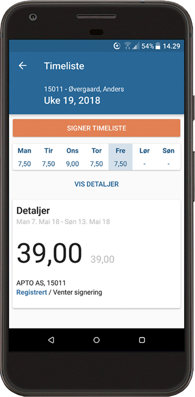 iCORE Hours App - Norsk brukerveiledning (Android)