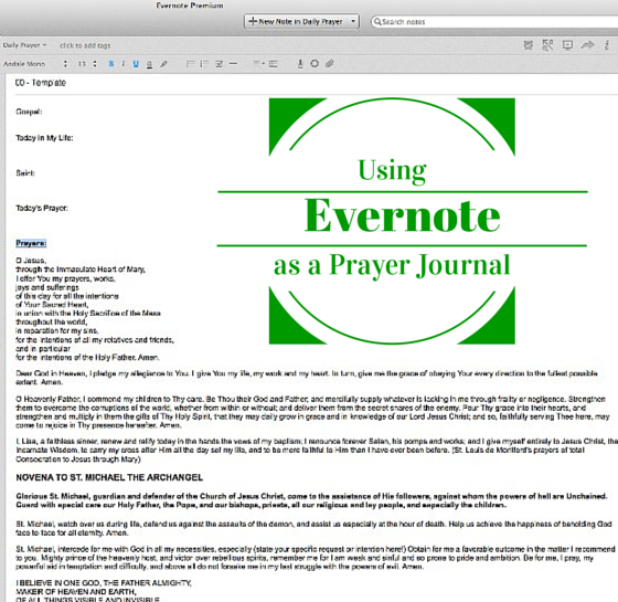 Evernote As A Prayer Journal