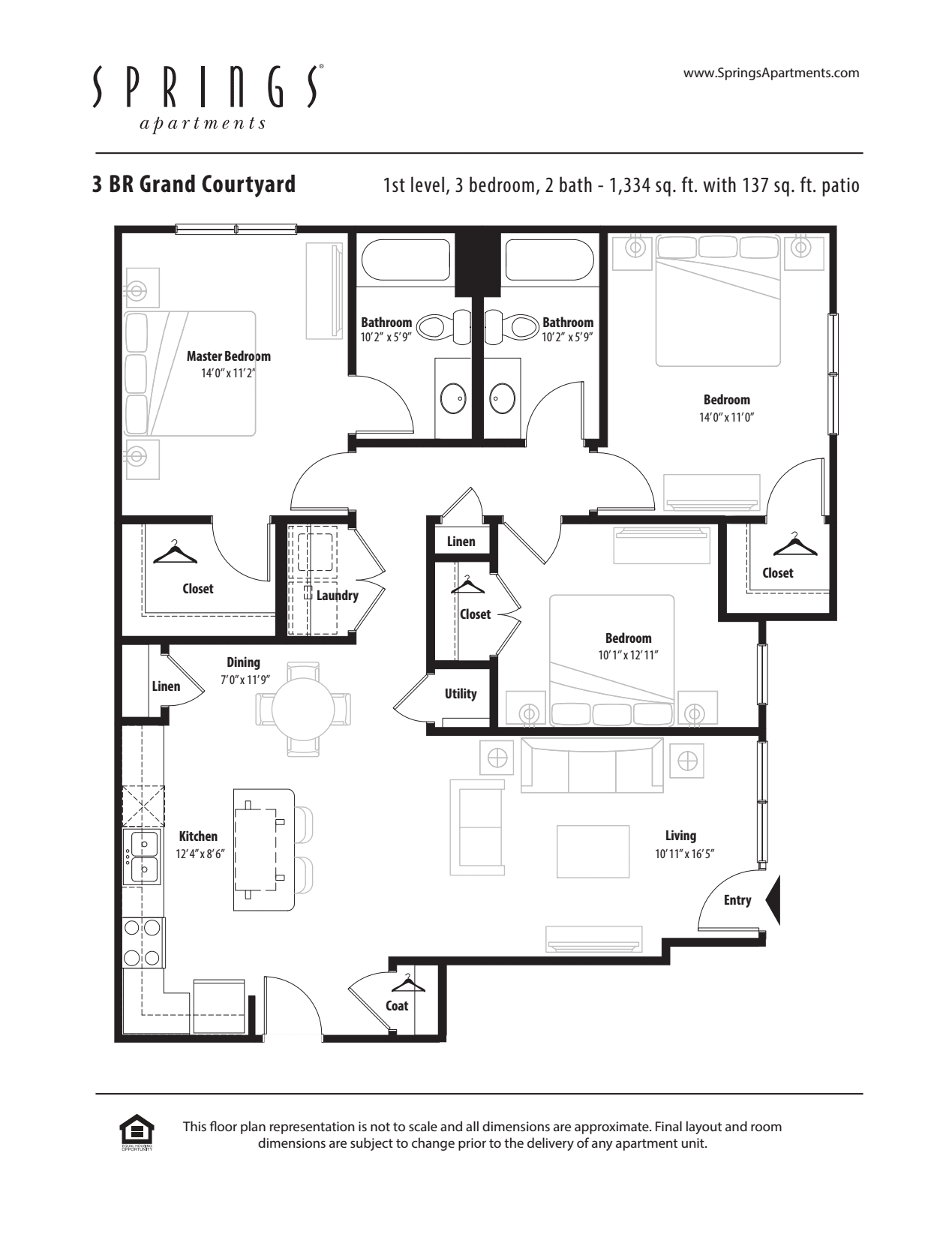 Studio, 1, 2 & 3 Bedroom Townhome Style Apartments for Rent in Round ...