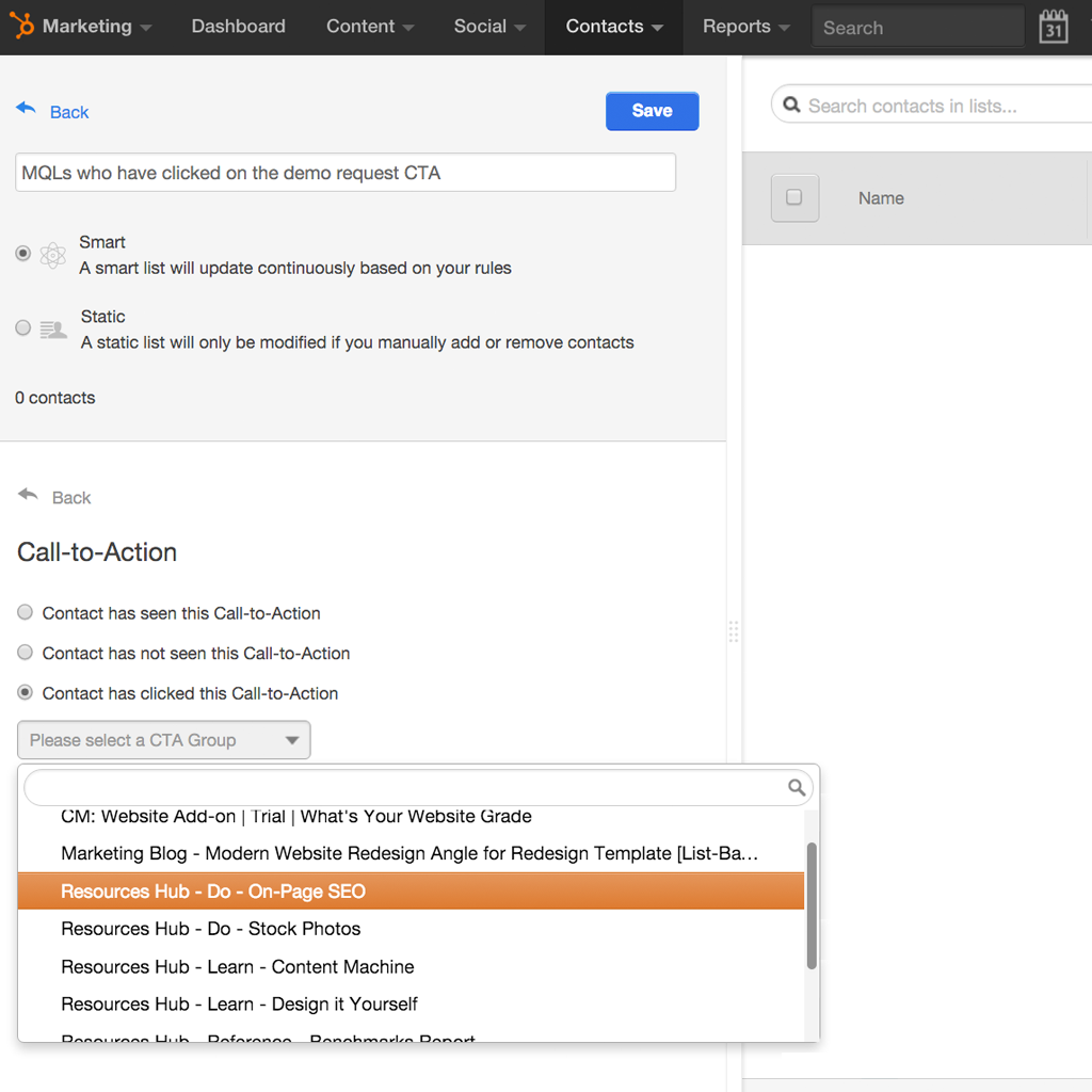 HubSpot Calls to Action Buttons