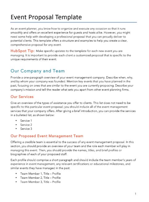 Free Proposals Estimates Quotes PDF Word Template HubSpot