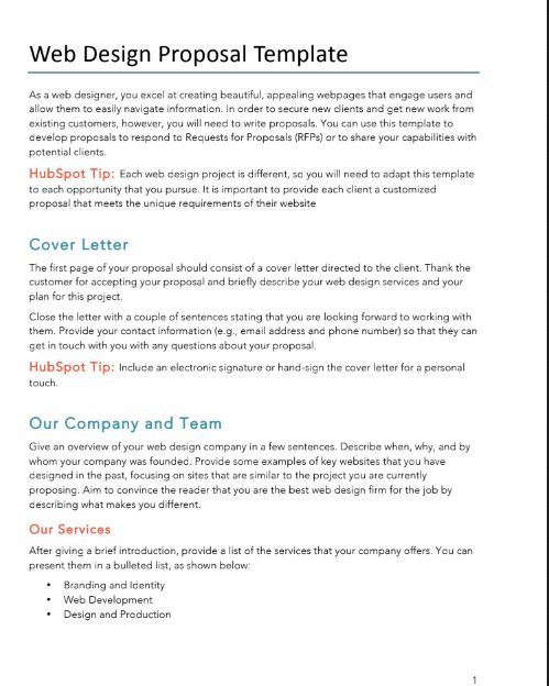 Free Proposals Estimates Quotes PDF Word Template HubSpot