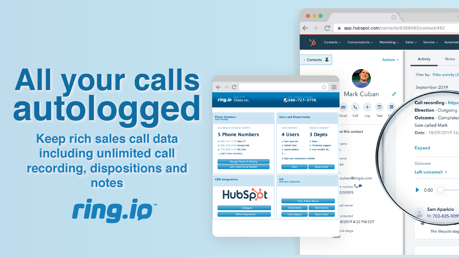 Ring.io Power Dialer HubSpot Integration | Connect Them Today
