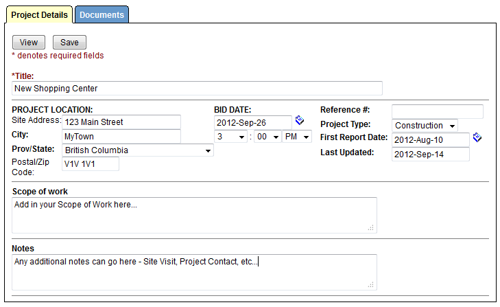 Edit Project Info | I.S. Help