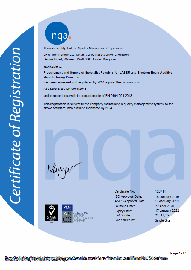 Quality | Carpenter Additive