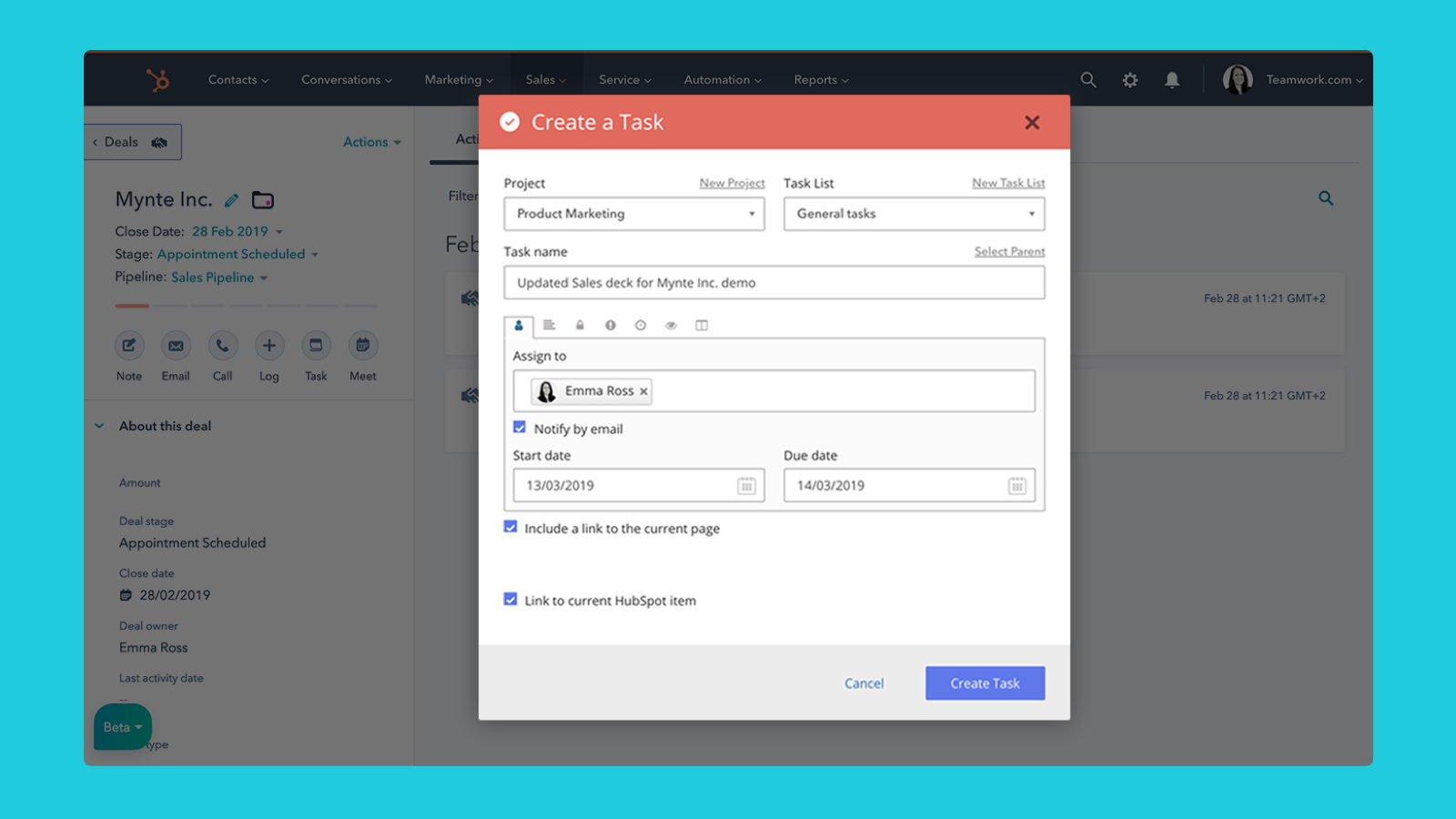 Teamwork HubSpot Integration | Connect Them Today