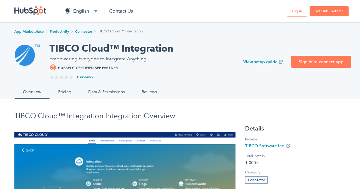 TIBCO Cloud™ Integration HubSpot Integration | Connect Them Today