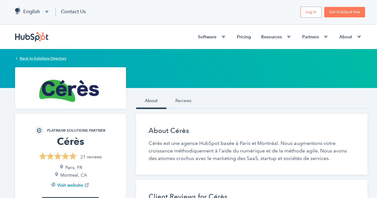 Cérès Agency Services & Qualifications | HubSpot