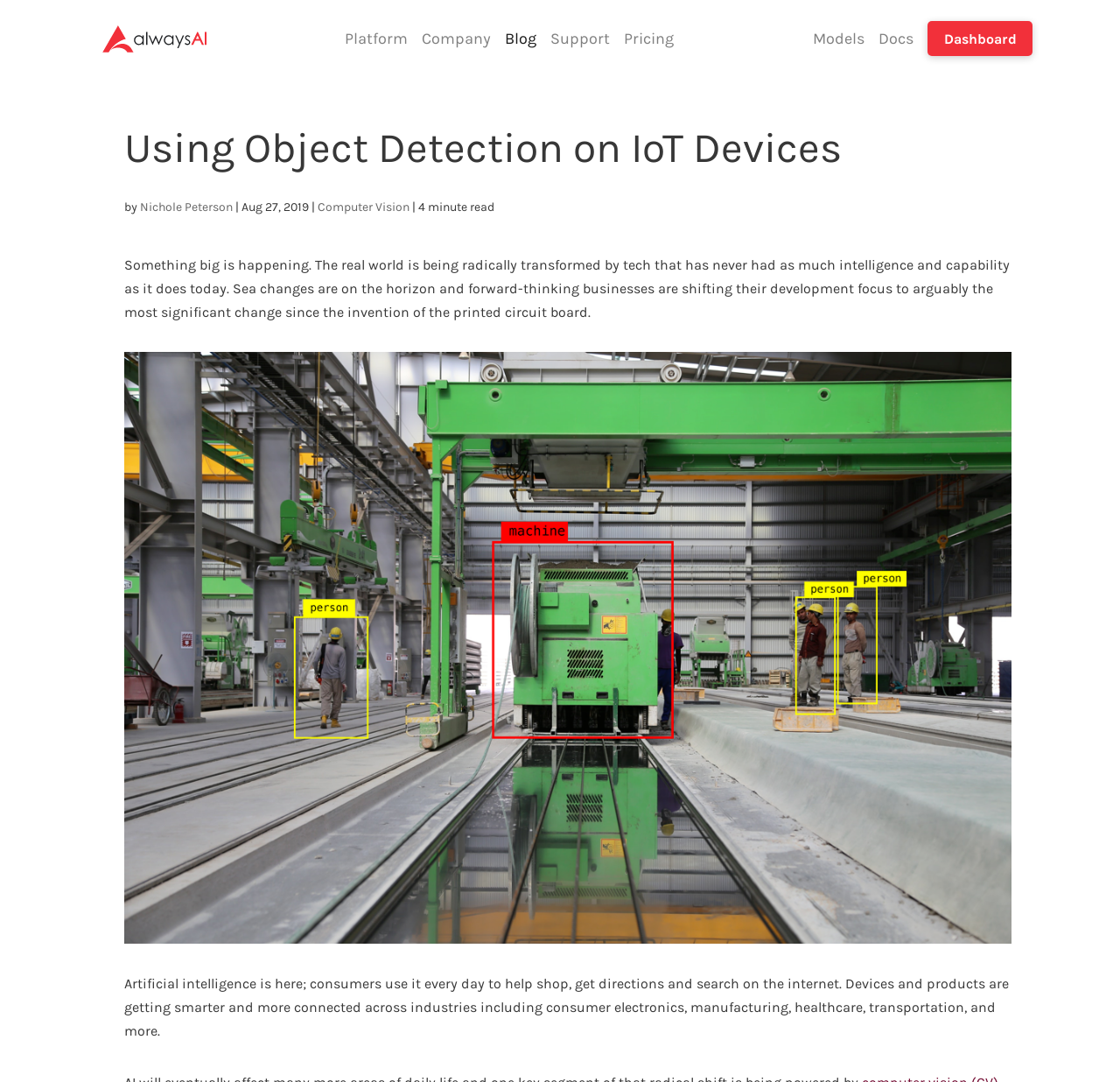 Using Object Detection On Iot Devices Alwaysai Blog