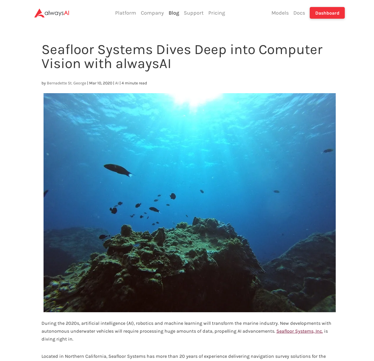 Seafloor Systems Dives Deep into Computer Vision with alwaysAI ...
