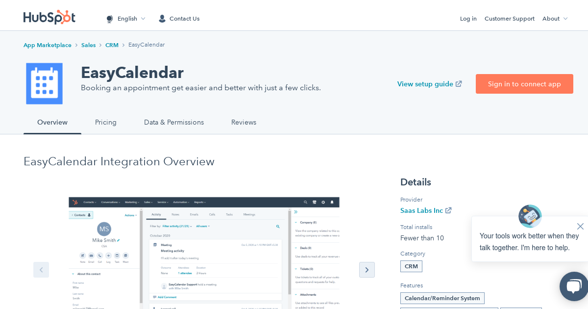 Integración de EasyCalendar con HubSpot | Conéctala aquí