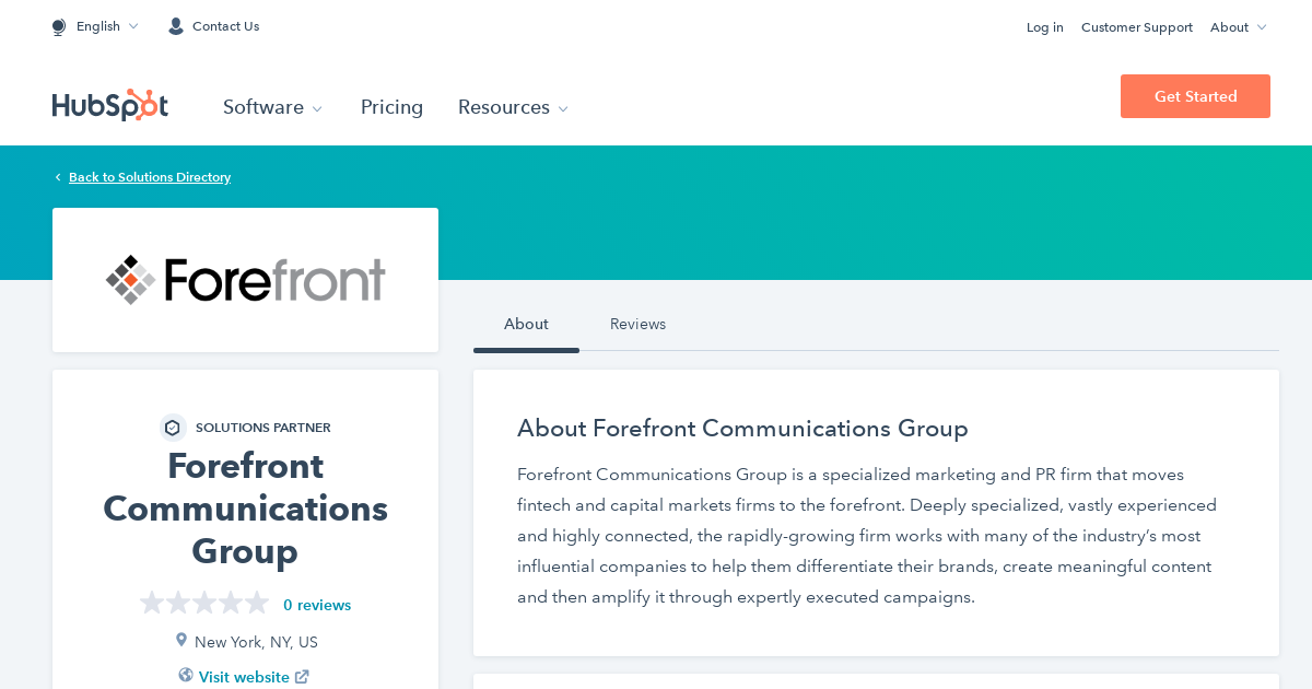 Forefront Communications Group Agency Services & Qualifications | HubSpot