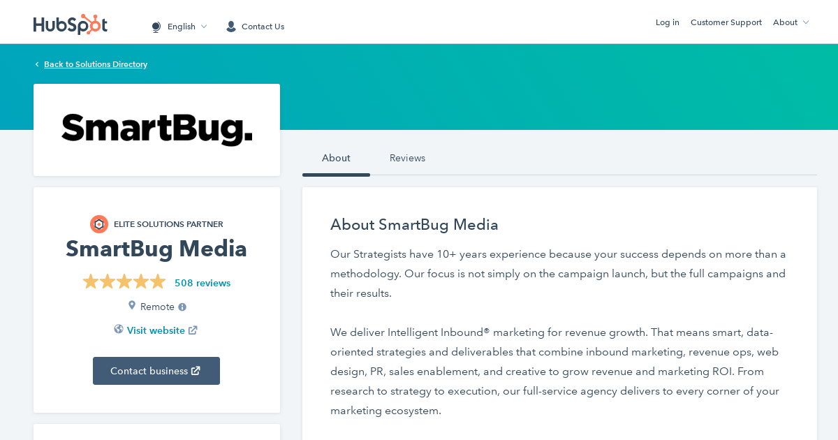 SmartBug Media Agency Services & Qualifications | HubSpot