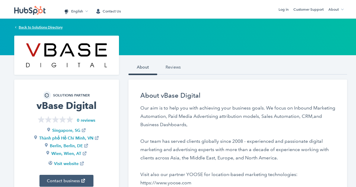 vBase Digital Agency Services & Qualifications | HubSpot