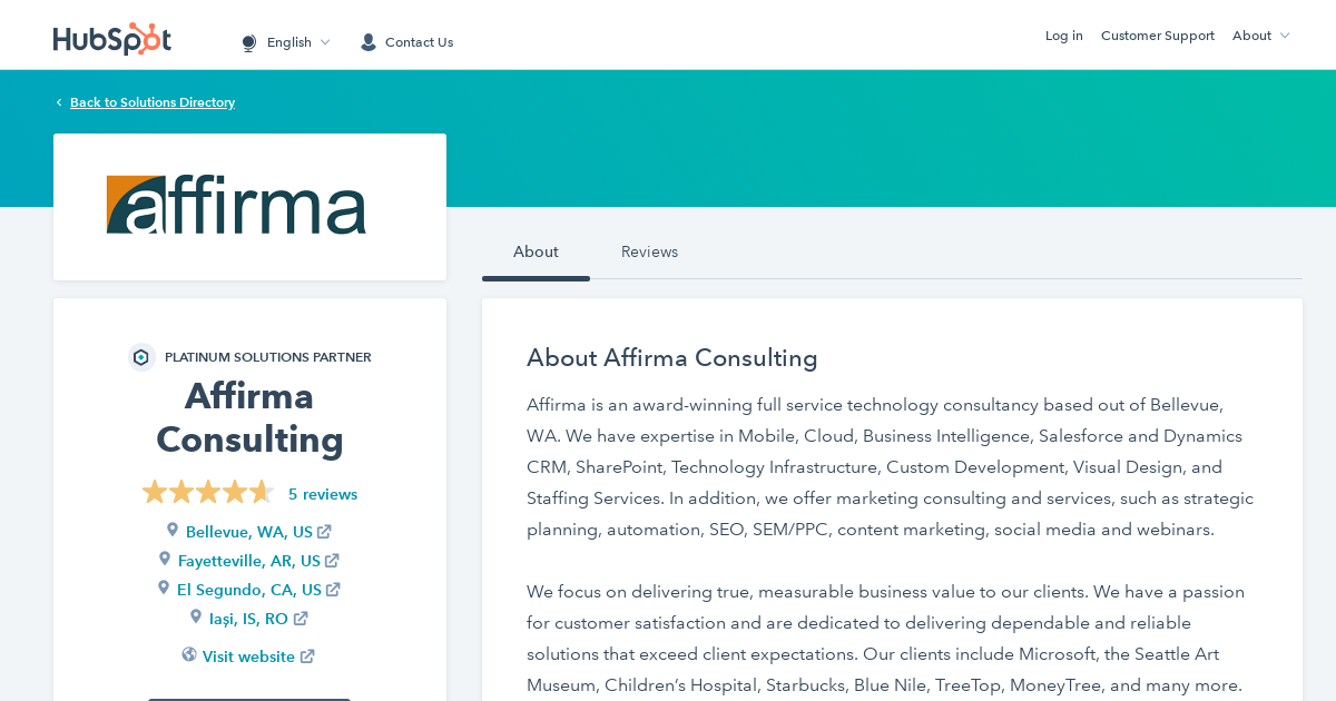 Affirma Consulting Agency Services & Qualifications | HubSpot